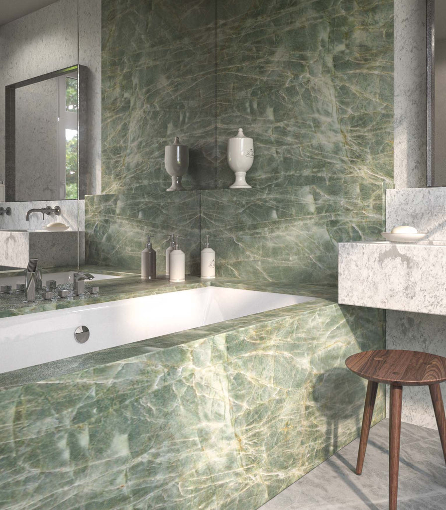 Emerald Quartzite Bathroom – Artistic Tile