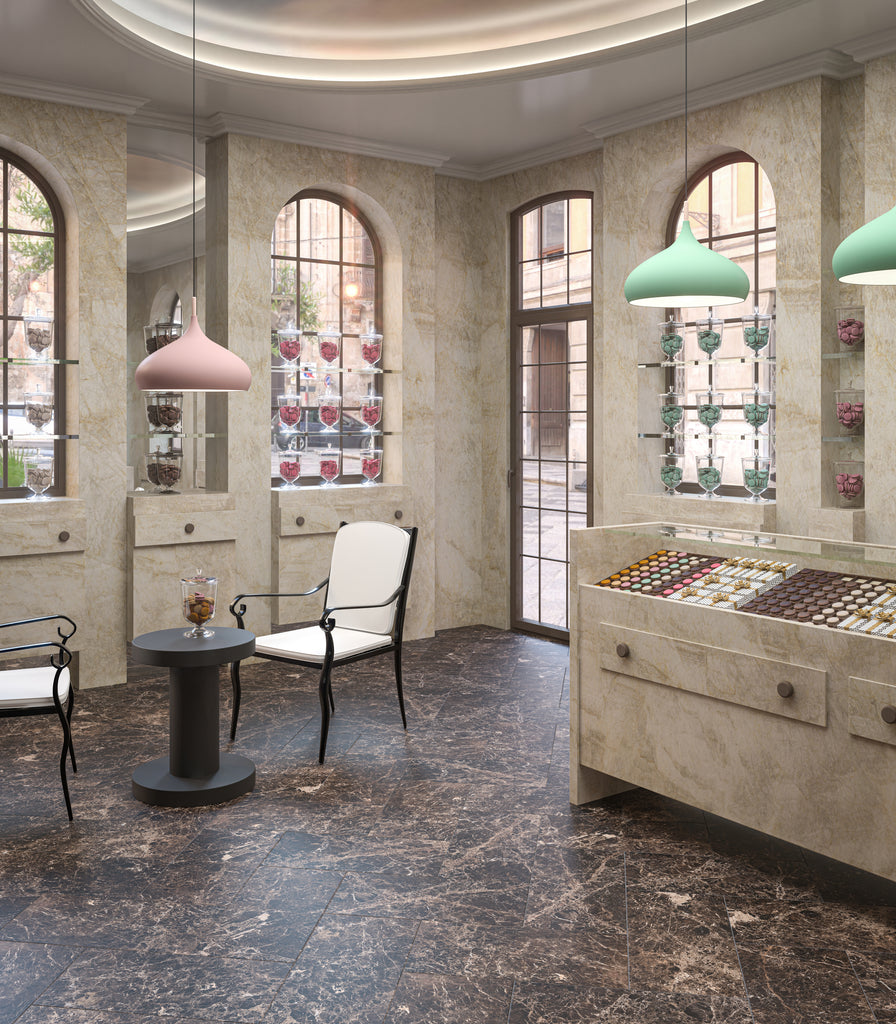 Emperador Dark Marble Shop | Photo Gallery | Artistic Tile