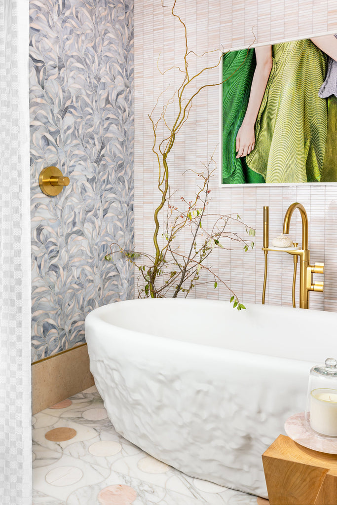 Folium & Keys Mosaic Bathroom – Artistic Tile