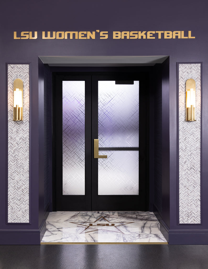 Thin Herringbone Lilac LSU Locker Room | Photo Gallery | Artistic Tile