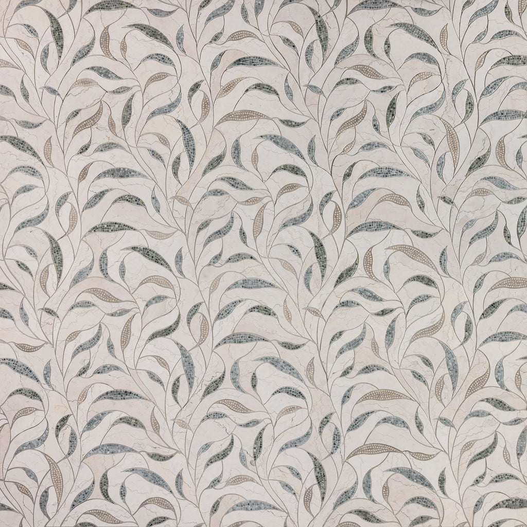 Folium Waterjet Mosaic Mixed Finish Stone – Artistic Tile