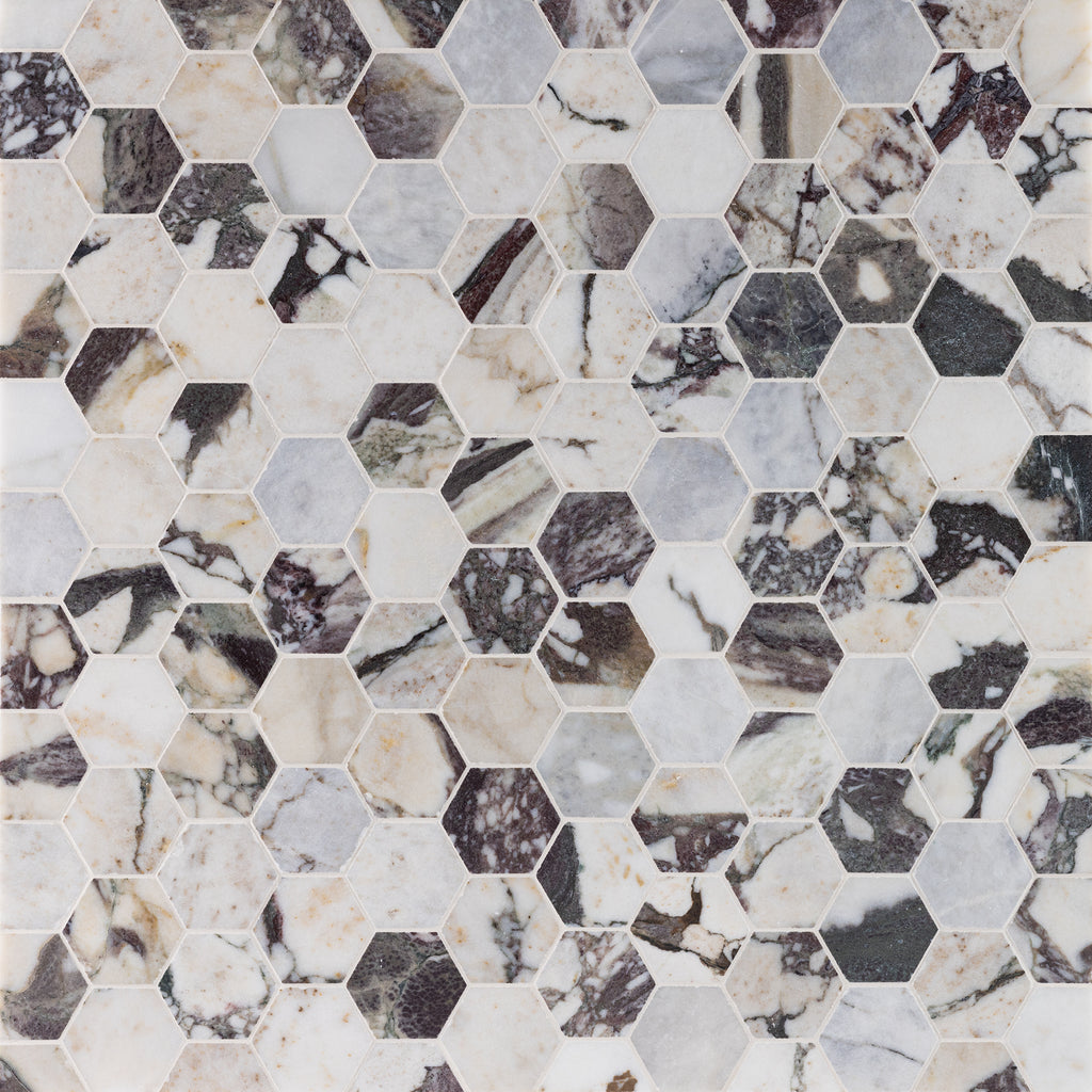 Viola Reale Marble Mosaic Honed Stone Hexagon 5.0cm – Artistic Tile