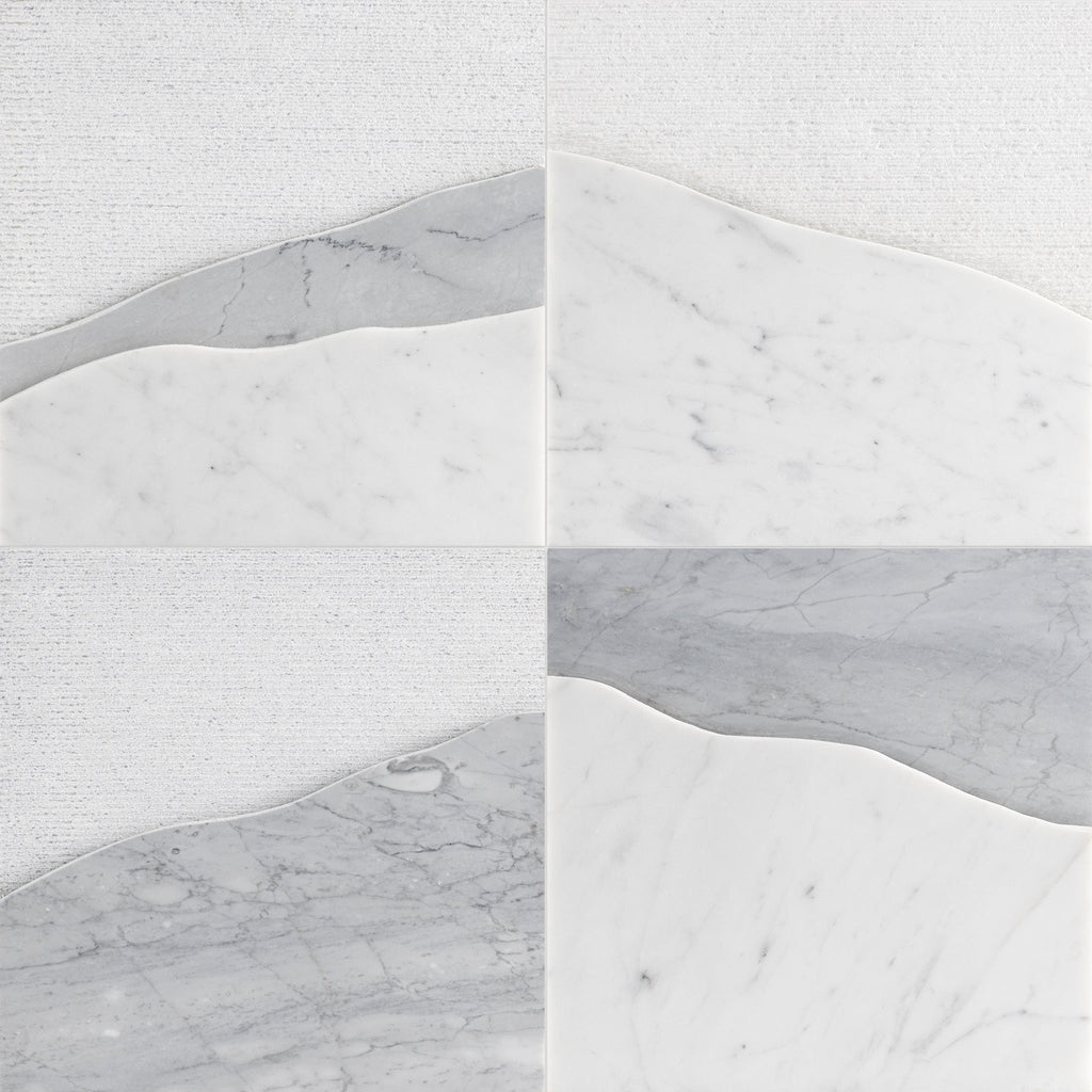 Ali Budd Kata Dimensional Tile – Mixed Finish Marble Layers – Artistic Tile
