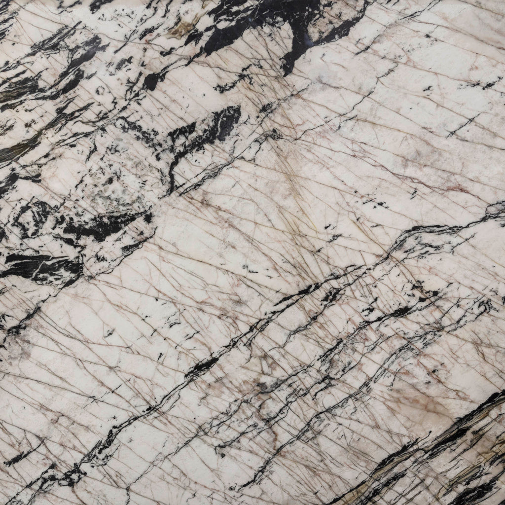 Bajkal Crystal Quartzite Slab – Crystal White, Black Veins – Artistic Tile