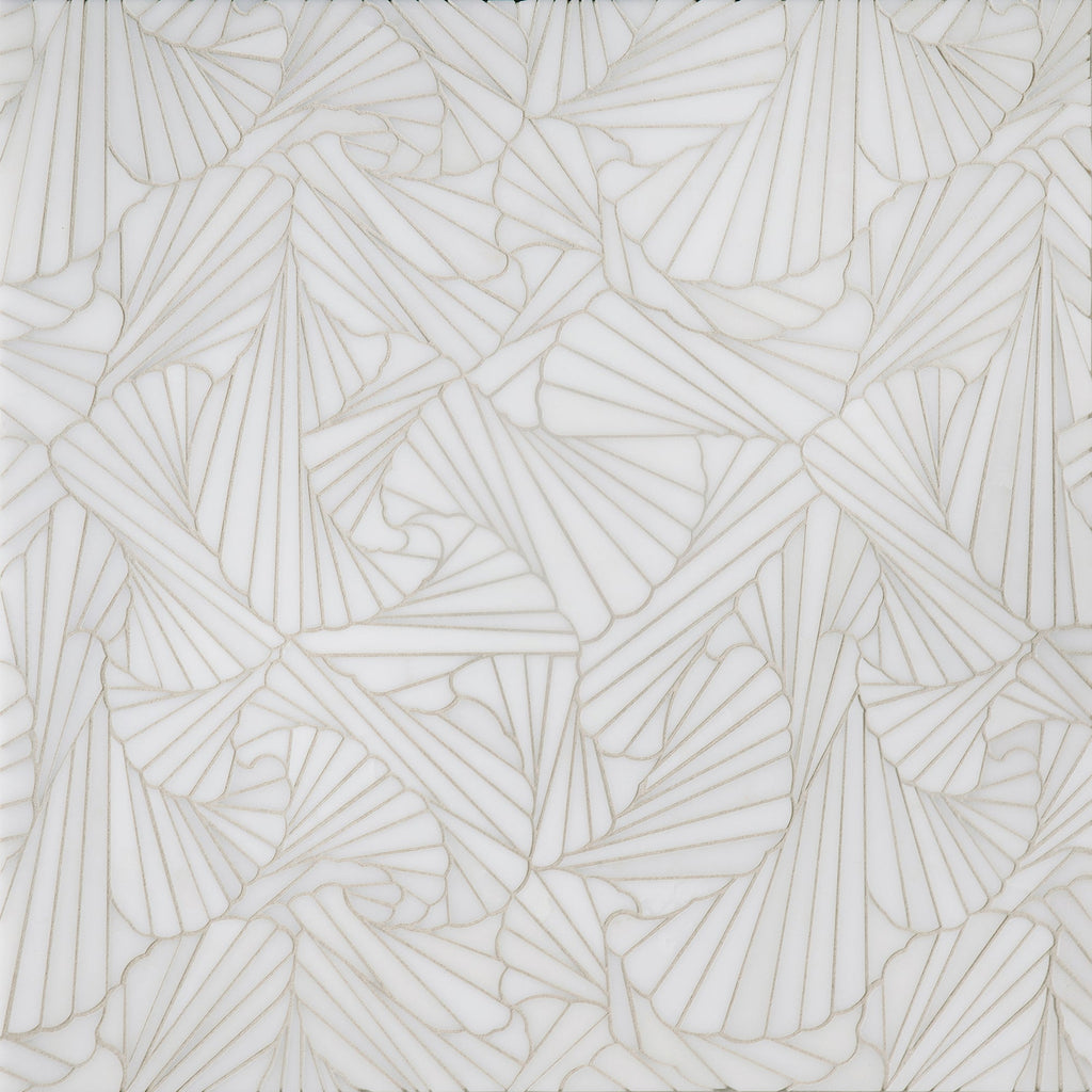 Origami Alta White Marble Waterjet Mosaic: Sculpted Geometry – Artistic ...